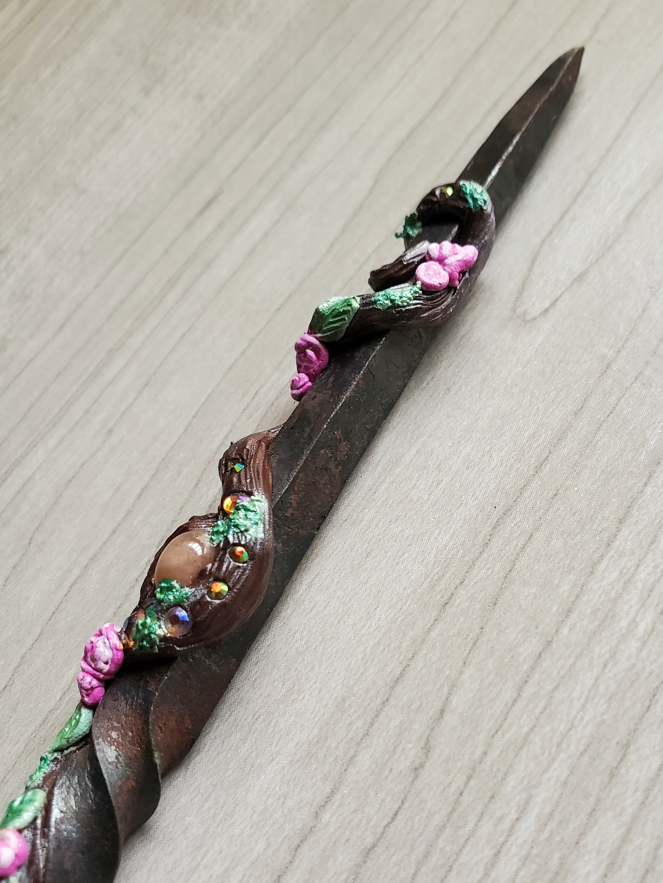 Peach Moonstone Crystal Wand | Mystic Earth x Volundr Forge