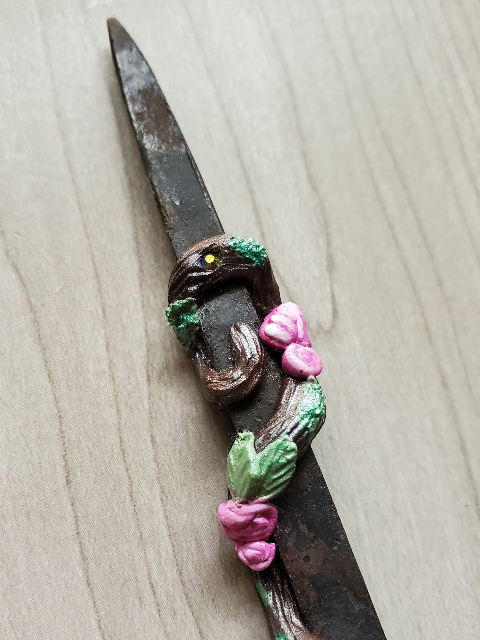 Peach Moonstone Crystal Wand | Mystic Earth x Volundr Forge