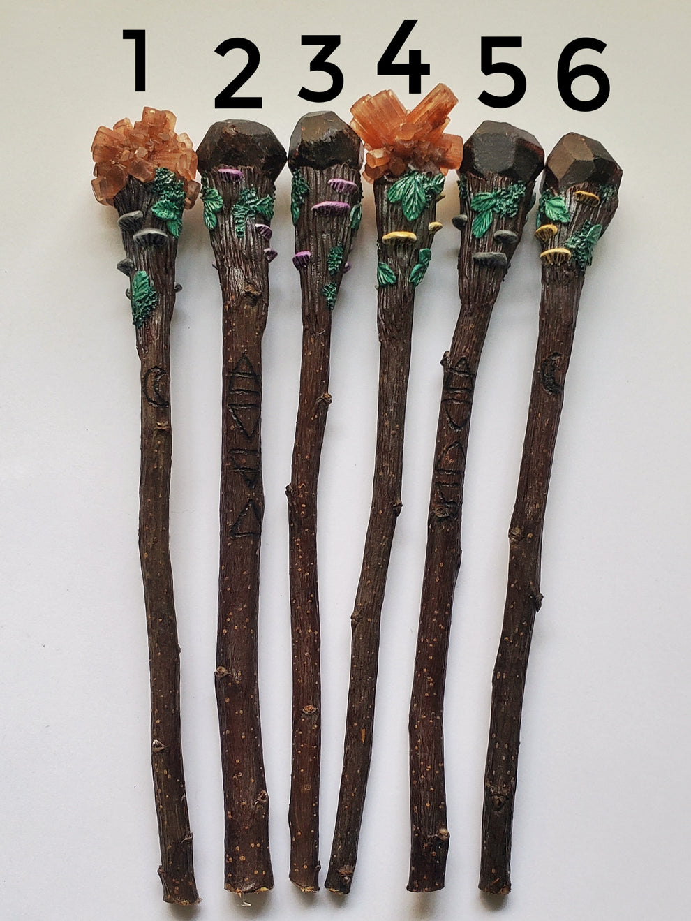 Apple Wood Garnet & Aragonite Crystal Wands – Mystic Earth