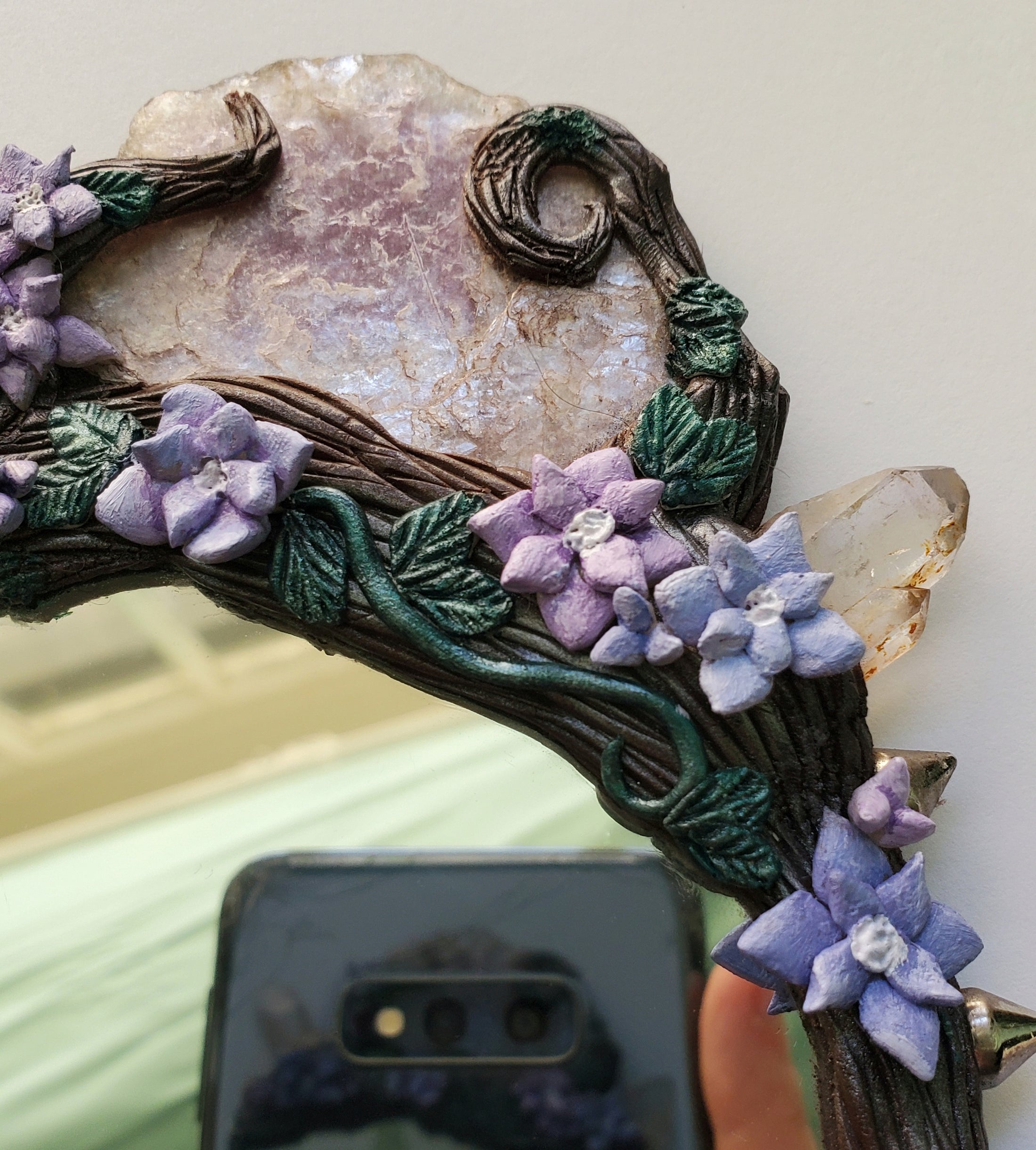 Lepidolite Crystal Magic Mirror (Sculpture) – Mystic Earth