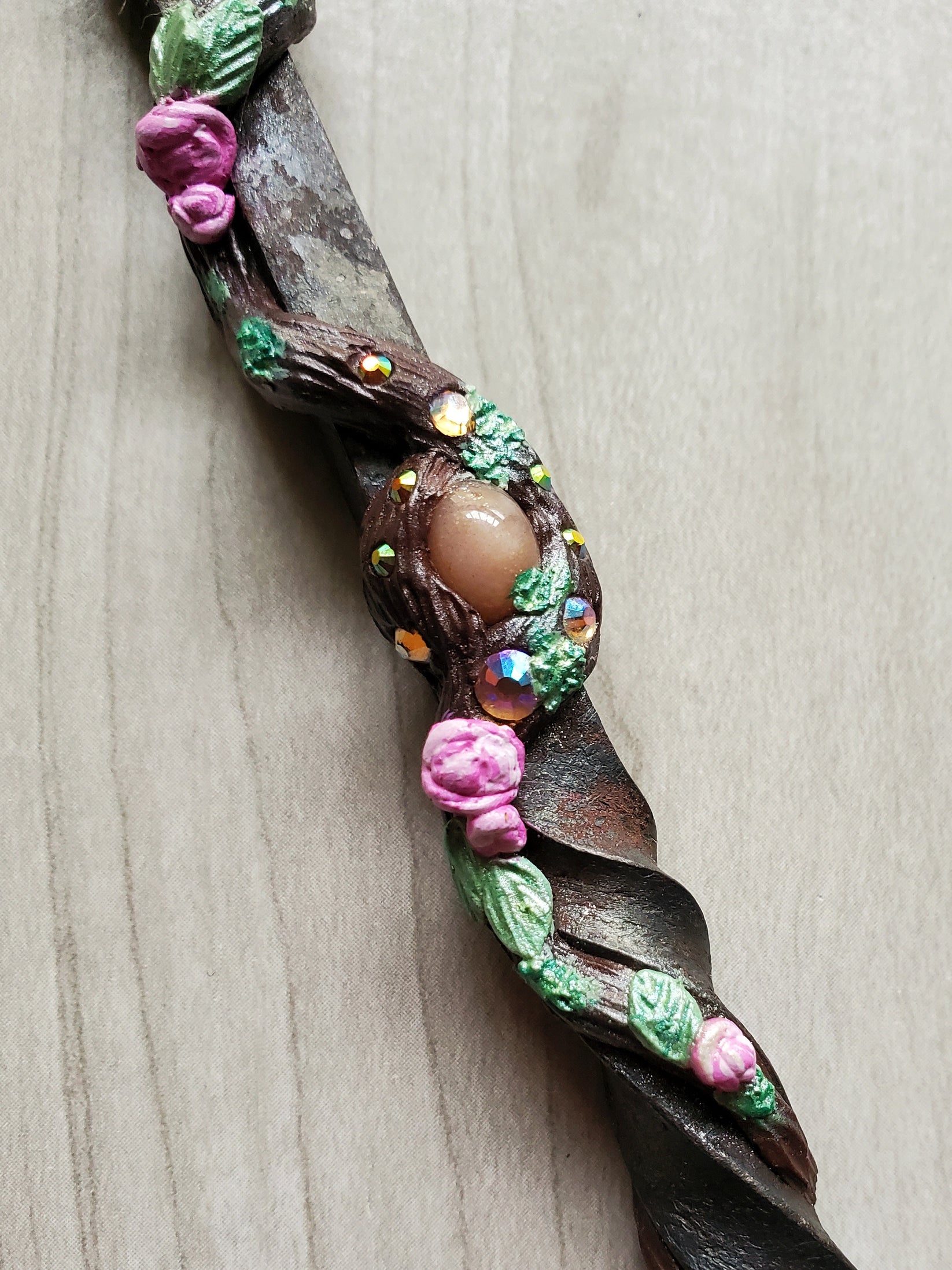 Peach Moonstone Crystal Wand | Mystic Earth x Volundr Forge